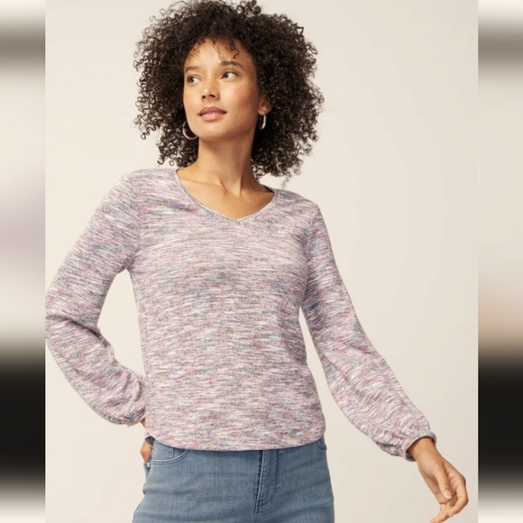 Chico's | Tops | Nwt Chicos Spacedye Top Long Sleeve Brand New Plum ...